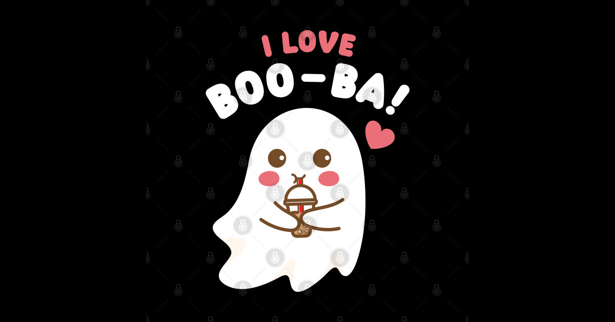 Boo-ba tea ghost (on dark colors) - Boba Tea Lover - Sticker | TeePublic