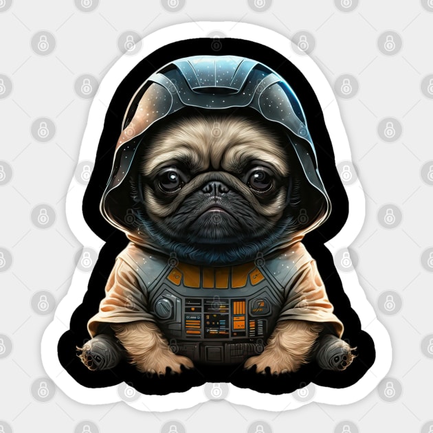 Pug Darth Sci fi Sith Helmet - Pug Funny - Sticker | TeePublic