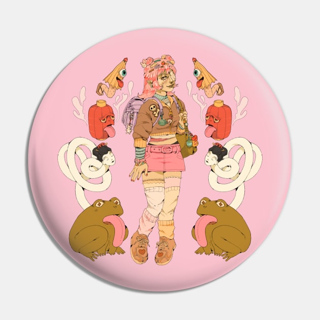 Yokai Girl Yokai Pin Teepublic