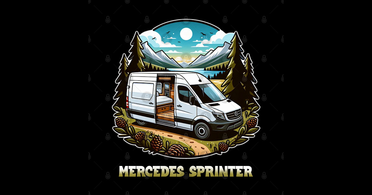 Mercedes sprinter camper conversion. - Sprinter - Sticker | TeePublic