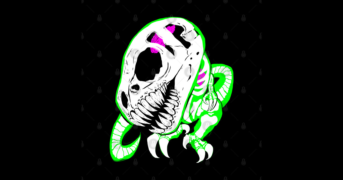 T.rex x-ray design - Tyrannosaurus Dinosaur Skeleton Brain - Sticker ...