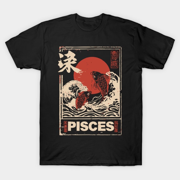 Pisces Zodiac Poster – Dreamy Japanese Koi Fish Art Print - Pisces - T ...