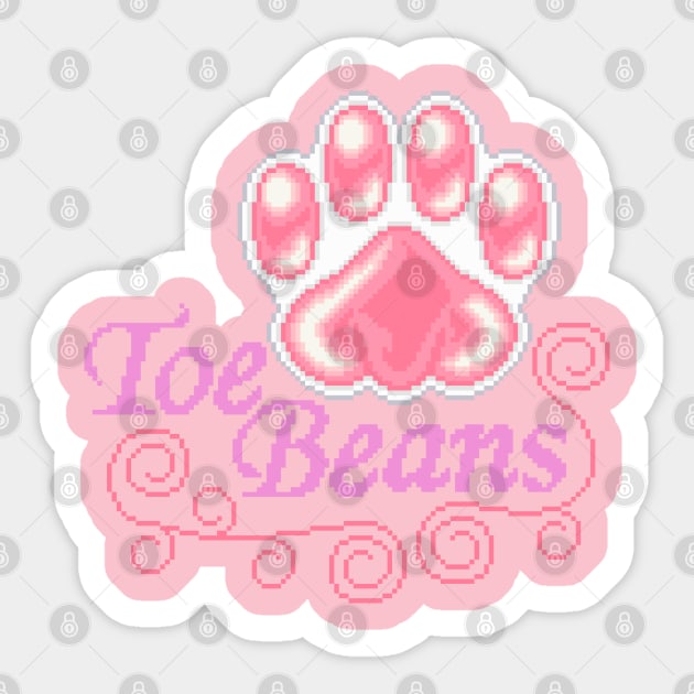 Toe Beans Pixel Art - Cat - Sticker | TeePublic
