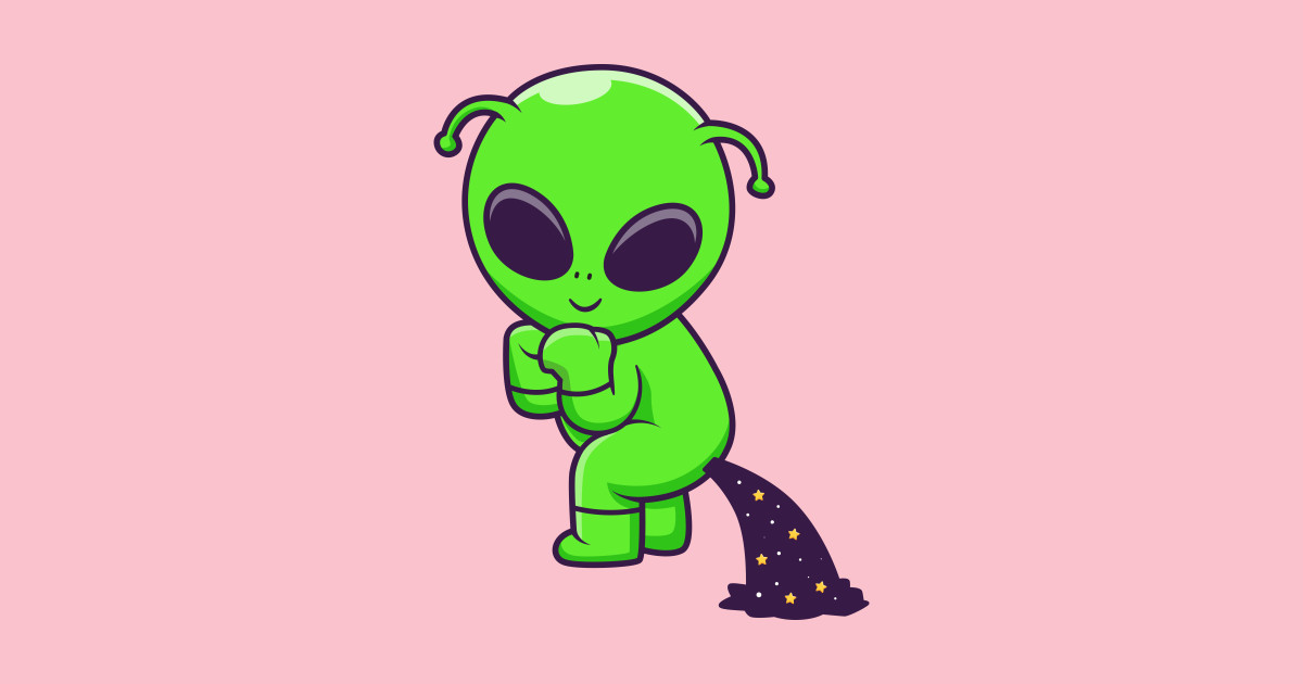 Cute Alien Pooping Space Cartoon - Cute Alien Pooping Space Cartoon - T ...