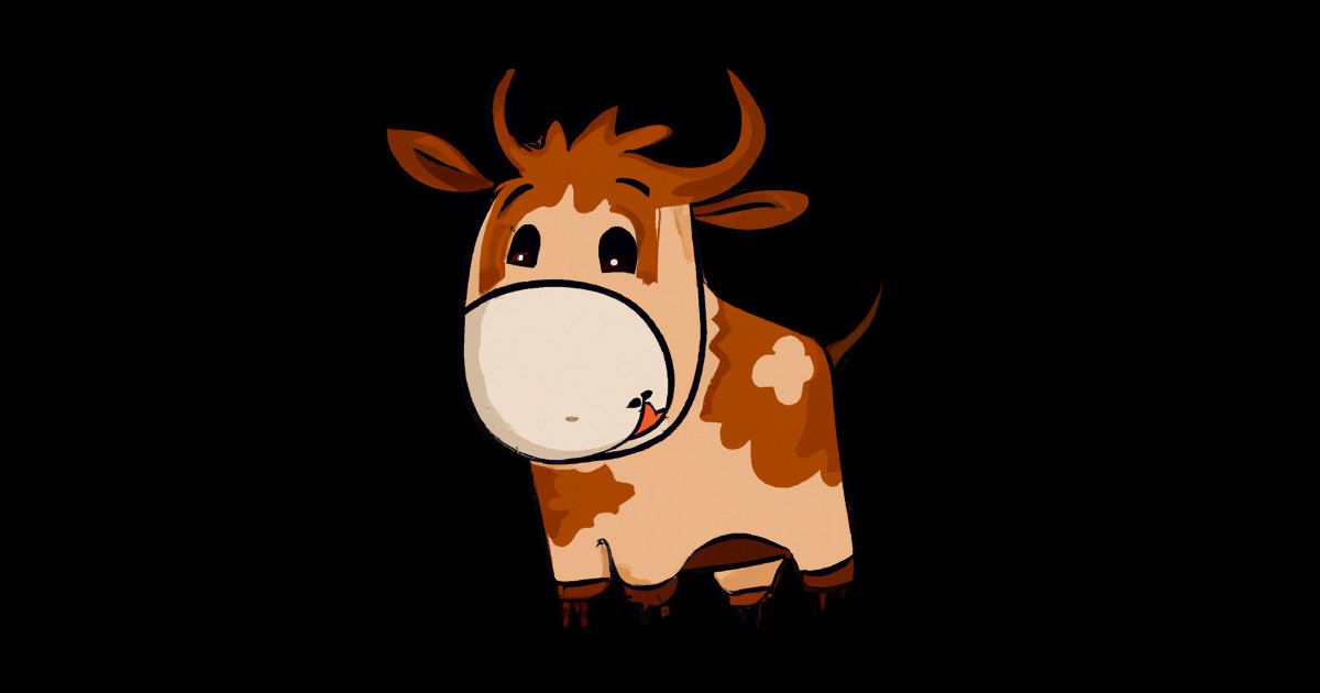 Cute Ox Drawing - Ox - Sticker | TeePublic