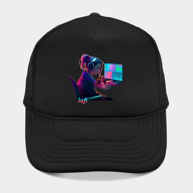 Anime Girl - Lofi Music - Lofi - Hat | TeePublic