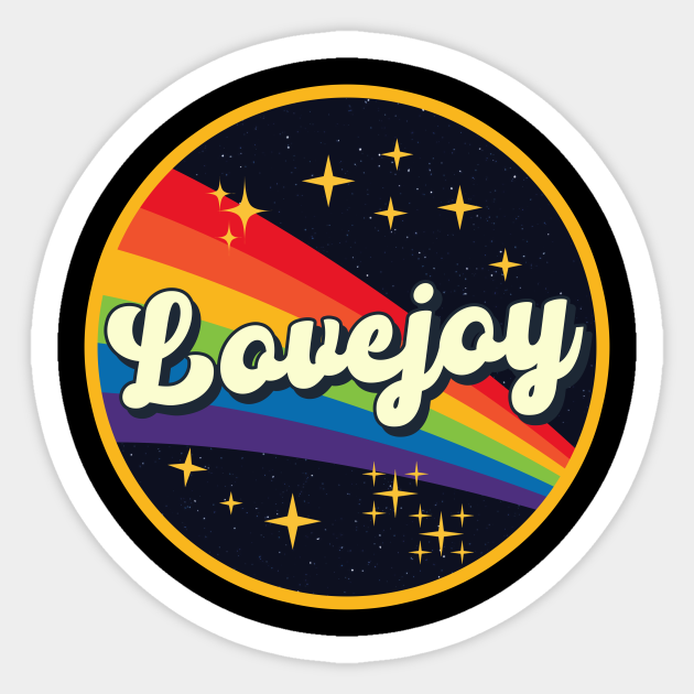 Lovejoy // Rainbow In Space Vintage Style - Lovejoy - Sticker | TeePublic