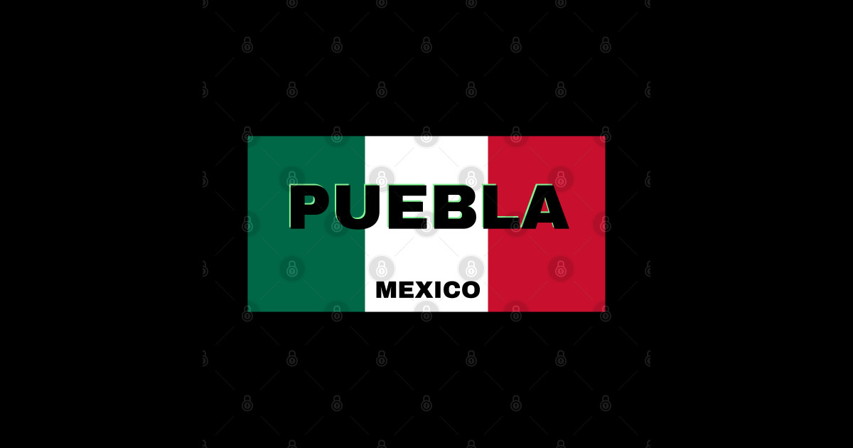 Puebla City in Mexican Flag Colors - Puebla - Sticker | TeePublic