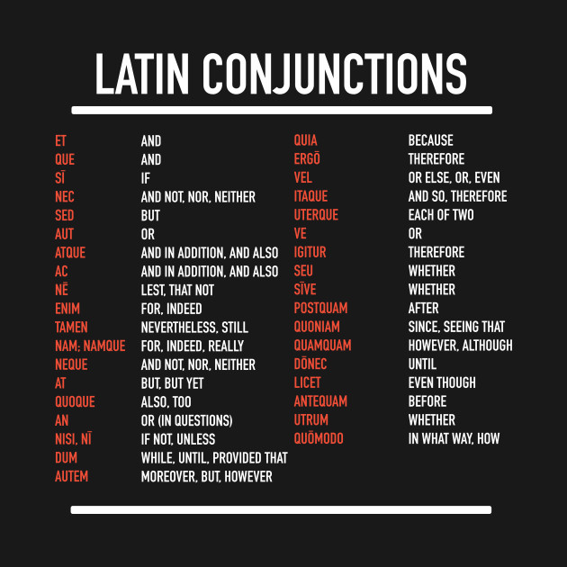 Latin Conjunctions - Latin - Long Sleeve T-Shirt | TeePublic
