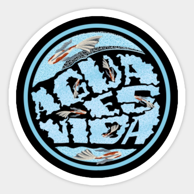 Agua es vida with fishes - Water Is Life - Sticker | TeePublic