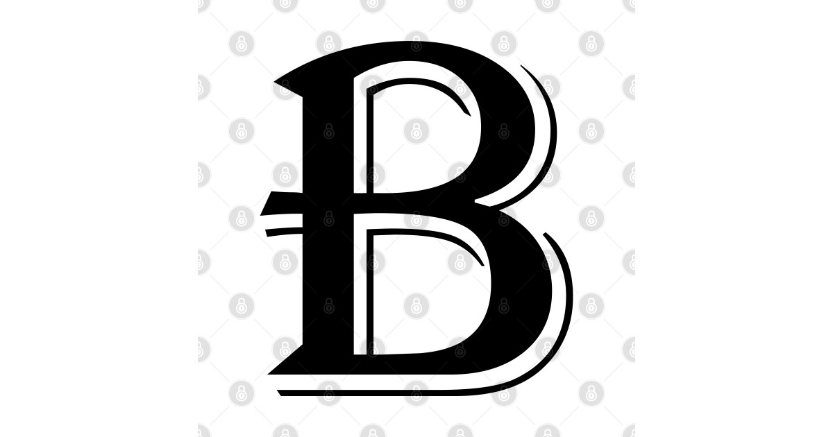 Black letter B in vintage style - Letter B - T-Shirt | TeePublic