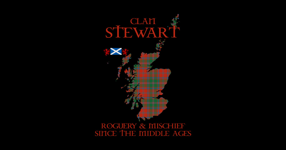 Clan Stewart of Appin tartan Scotland map Saltire flag and lion rampant ...