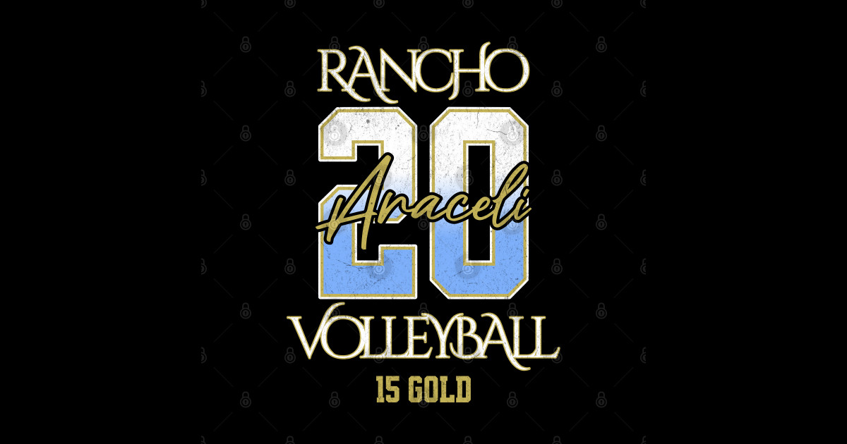 Araceli #20 Rancho VB (15 Gold) - Black - Rancho Volleyball - Sticker ...