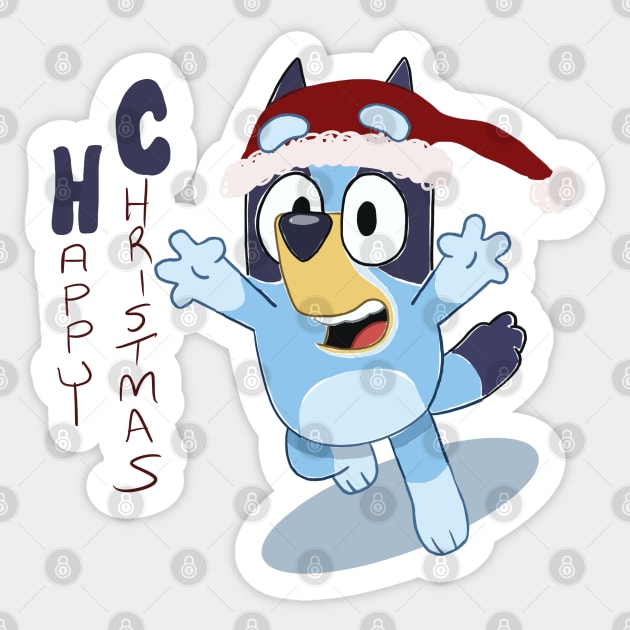 Bluey Christmas Digital Drawing Fan Art - Bluey Christmas - Sticker ...