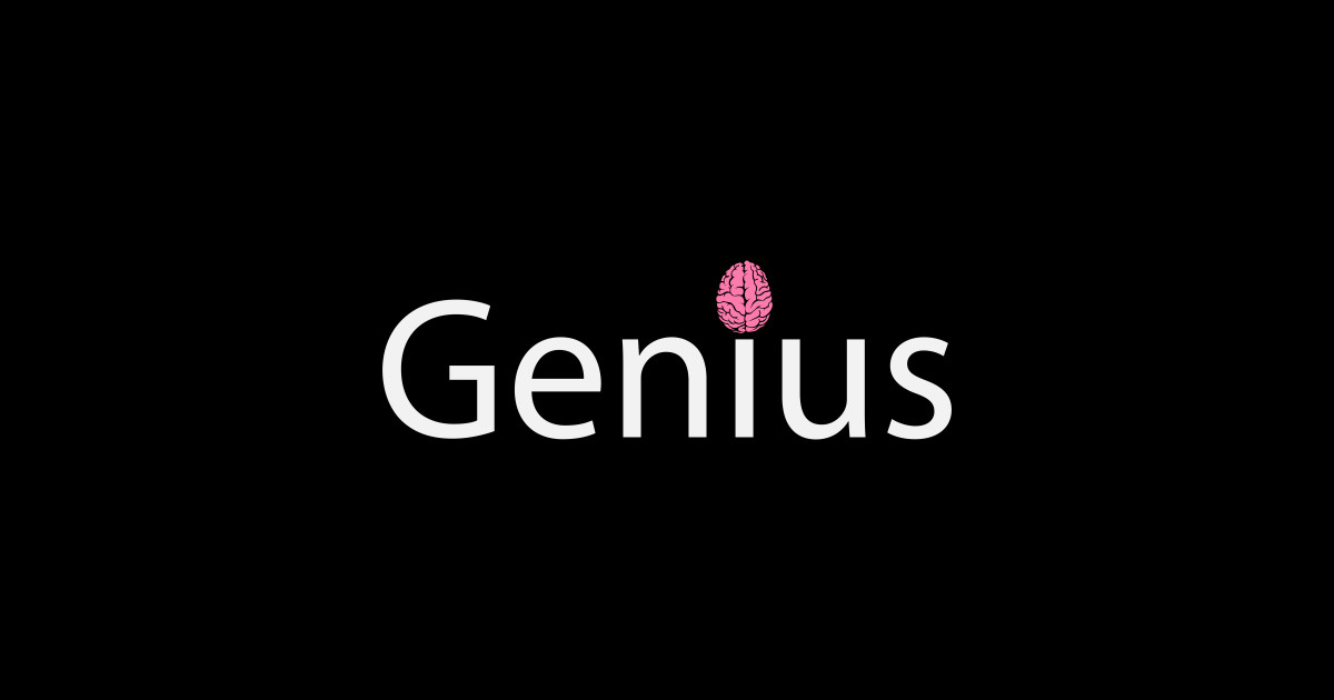 Genius typography design - Genius Typography Design - Sticker | TeePublic