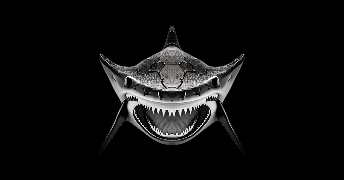Mean Shark With Wide Open Mouth For Shark Enthusiasts - Shark - Sticker ...