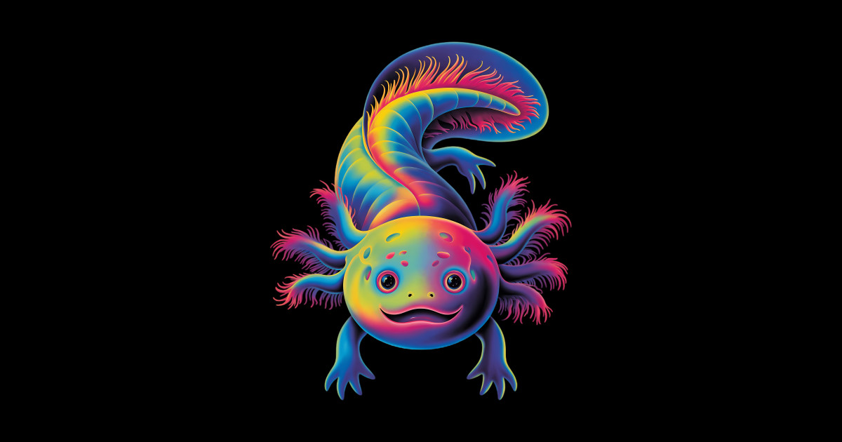Axolotl Beautiful Colorful Axolotl Cute - Axolotl - Sticker | TeePublic