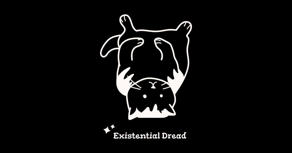 Existential Crisis Funny Cat - Cat - Sticker | TeePublic