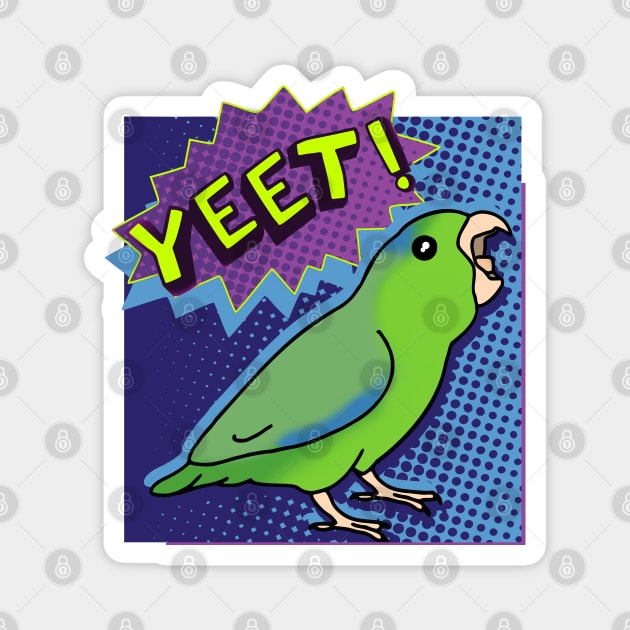 Green Parrotlet Screaming YEET - comic style - Birb Memes - Magnet ...