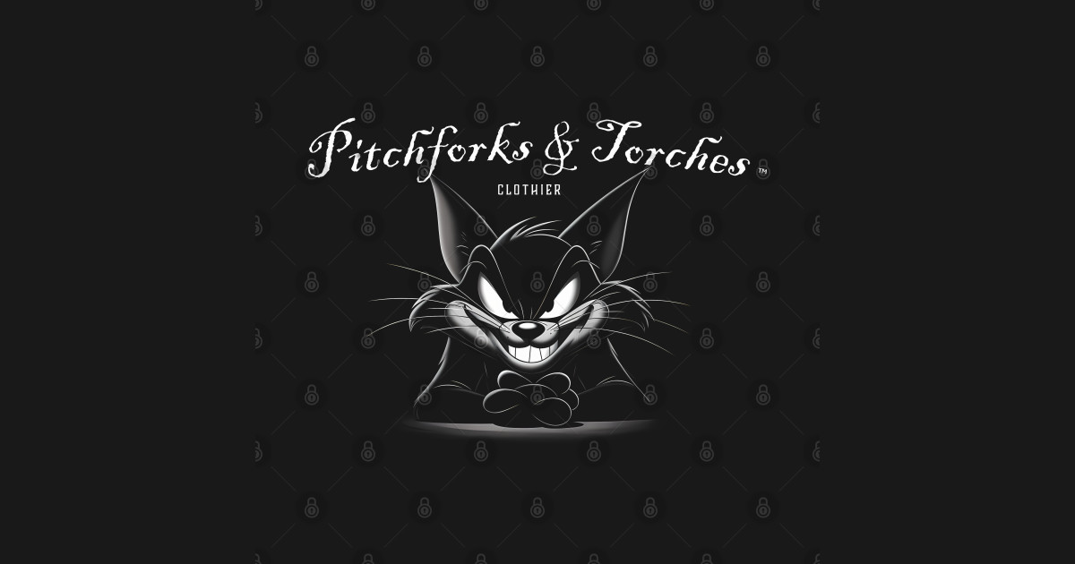 Pitchforks & Torches tm - Fiendish Feline - Horror - T-Shirt | TeePublic