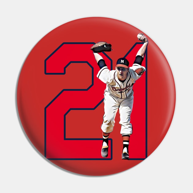 The Spahn Wind-up - Warren Spahn - Pin | TeePublic