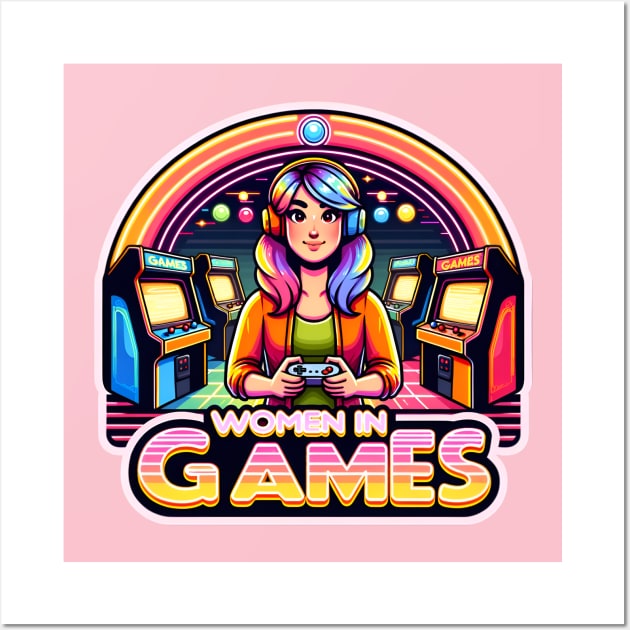 Retro Gaming Women in Games - Arcade Dreamer Gamer Girl - Women In ...