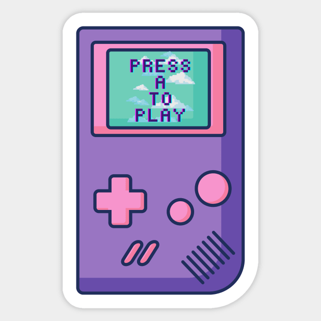 Press A to play - Games - Sticker | TeePublic