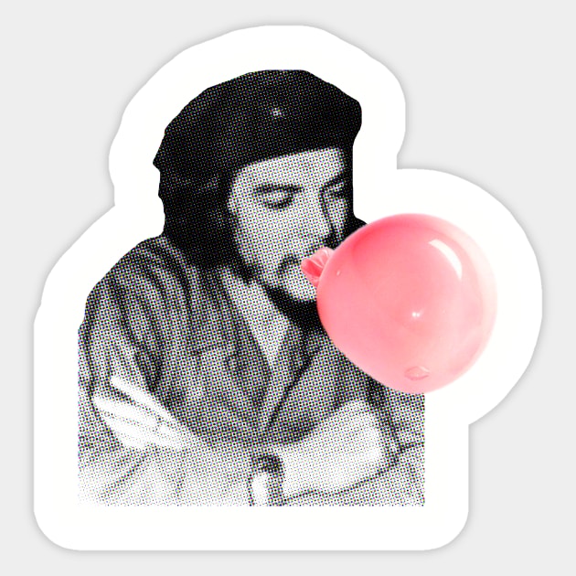CHE GUEVARA with pink bubble gum - Che With Pink Bubble Gum - Sticker ...