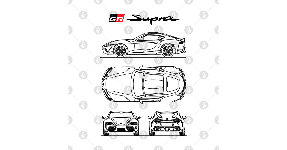 Supra MK5 (GR Supra) Blueprint - Supra Mk5 - T-Shirt | TeePublic