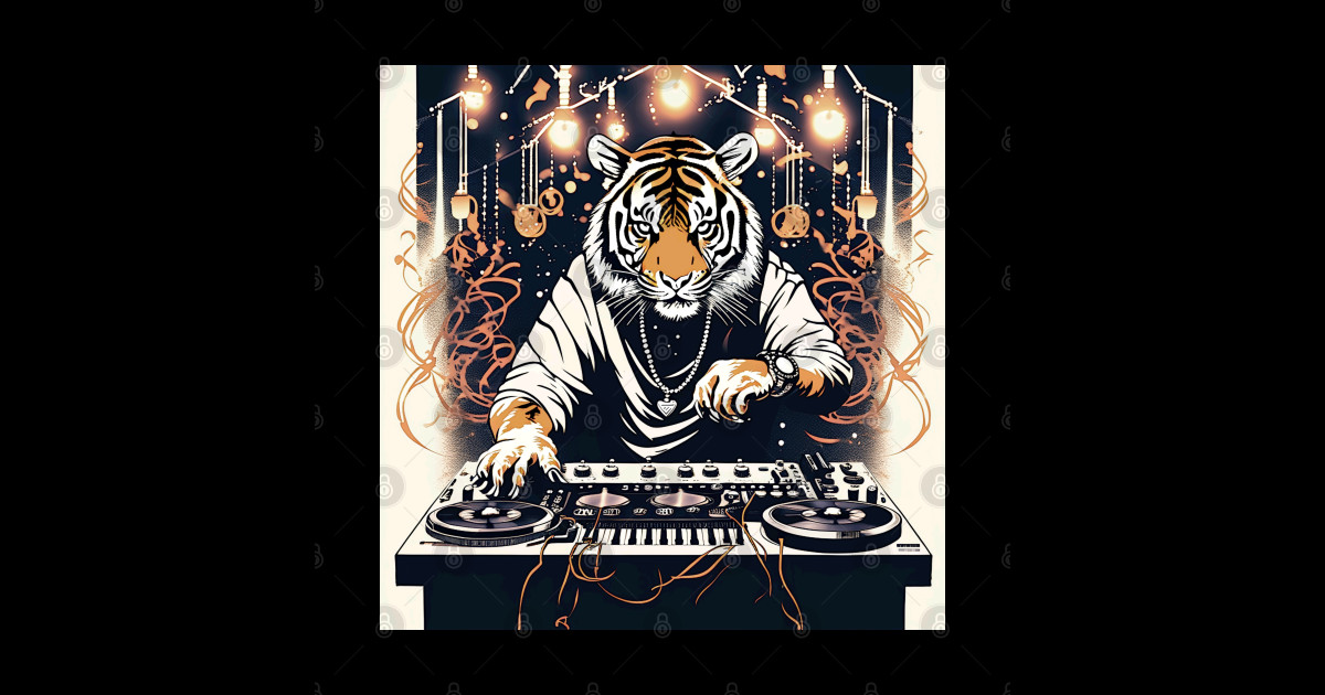 tiger dj 2025 tileartwork - Tiger Dj - Sticker | TeePublic
