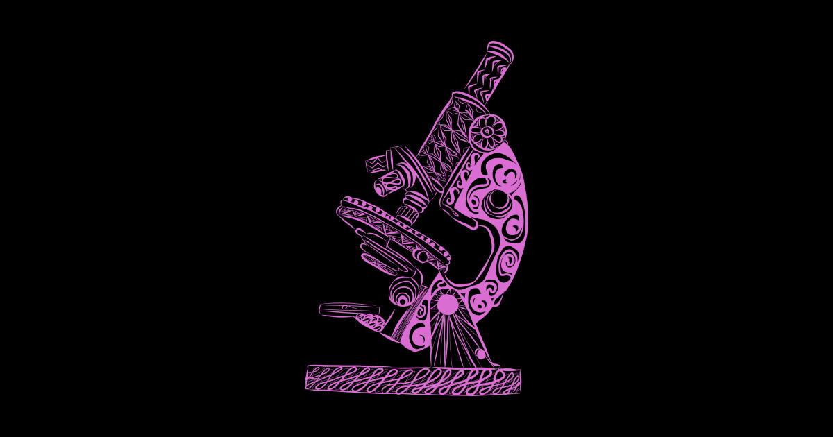 Scientific Microscope Line Drawing (Pink) - Microscope - Sticker ...