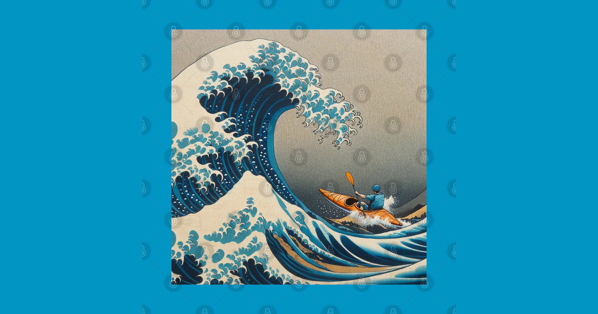 Kanagawa wave - Funny Kayaking Meme - Kayaking - T-Shirt | TeePublic