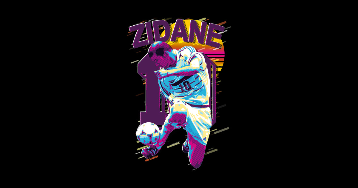 zinedine zidane retro - Zidane - Sticker | TeePublic