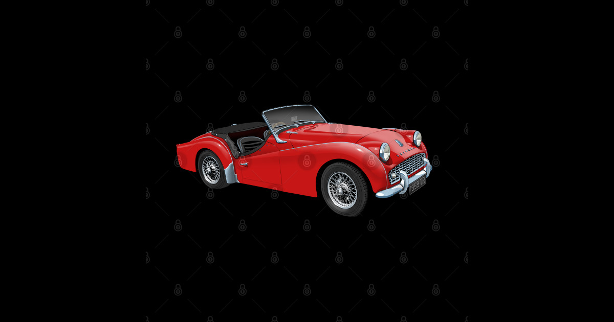 Triumph TR3 in red - Triumph Tr3 - Sticker | TeePublic