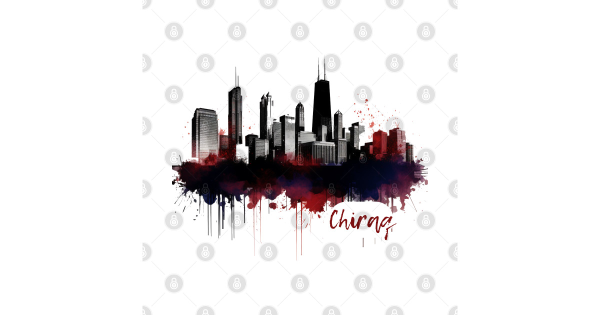 Chicago Skyline Chiraq - Chicago Skyline - T-Shirt | TeePublic