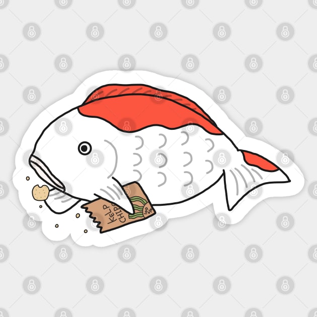 Chubby Fat Japanese Nishiki Koi Carp Fish Anime Cute - Carp - Sticker ...