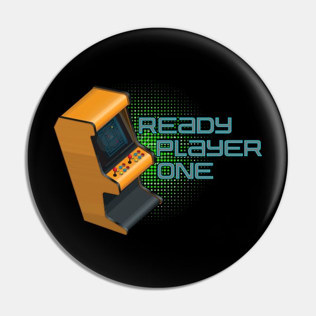 Ready Player One Retro Arcade Logo - Ready Player One - Pin | TeePublic