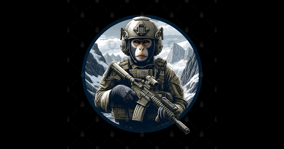 Tactical Monkey - Monkey - Sticker | TeePublic