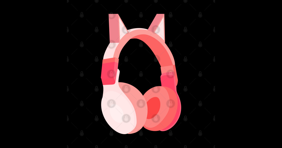 Cat Ear Headphones - Cat Ears Headset - Sticker | TeePublic