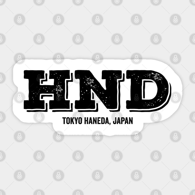 HND Tokyo Haneda Japan Airport Code - Airport - Sticker | TeePublic