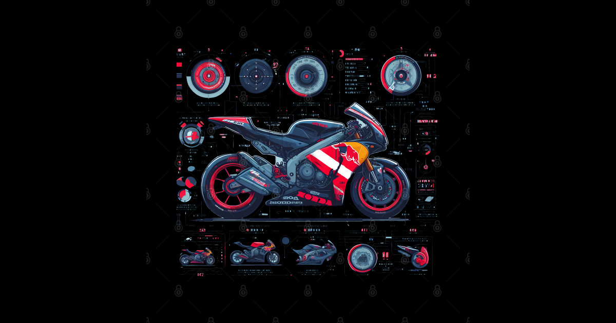 Honda MotoGP Infographic - Honda Motogp - Sticker | TeePublic