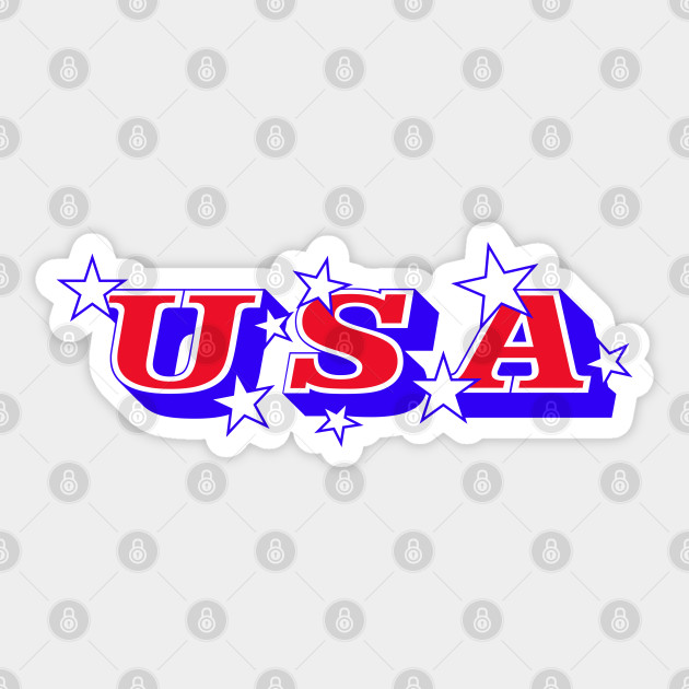 USA typographic design. - Usa Selfie - Sticker | TeePublic
