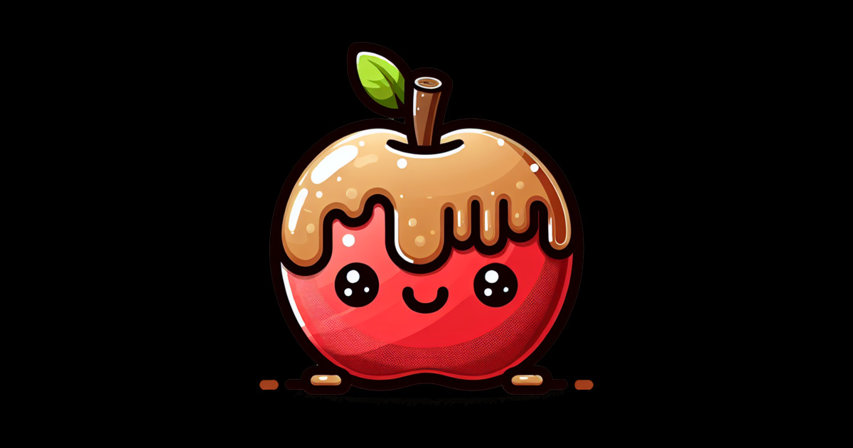 Cute Kawaii Toffee Candy Apple - Candy Apple - Sticker | TeePublic