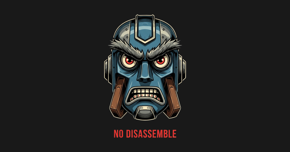 Retro No Disassemble Robot Head Funny Scary Evil Angry Face Mask ...