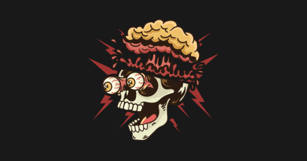Shock & Surprised Skull Brain Popping Out - Surprised - Magnet | TeePublic
