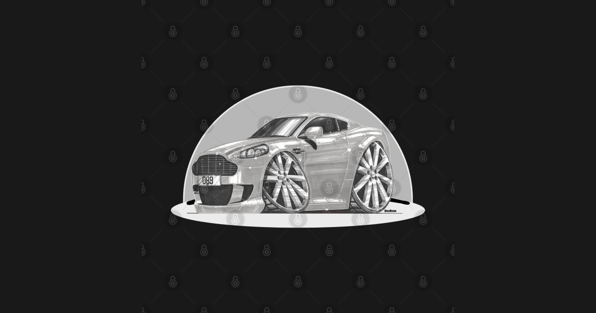 DigiRods Aston Martin DB9 DB 9 Silver Model Cartoon Car - Db9 - T-Shirt ...