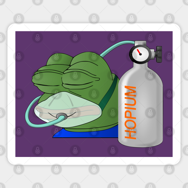 Pepe Hopium - Meme - Sticker | TeePublic