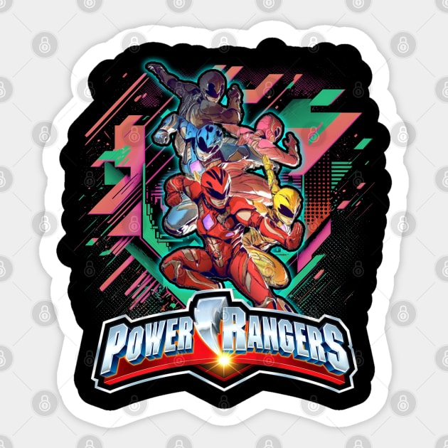 Green Power Ranger's Epic Showdown - Power Superhero Ranger - Sticker ...