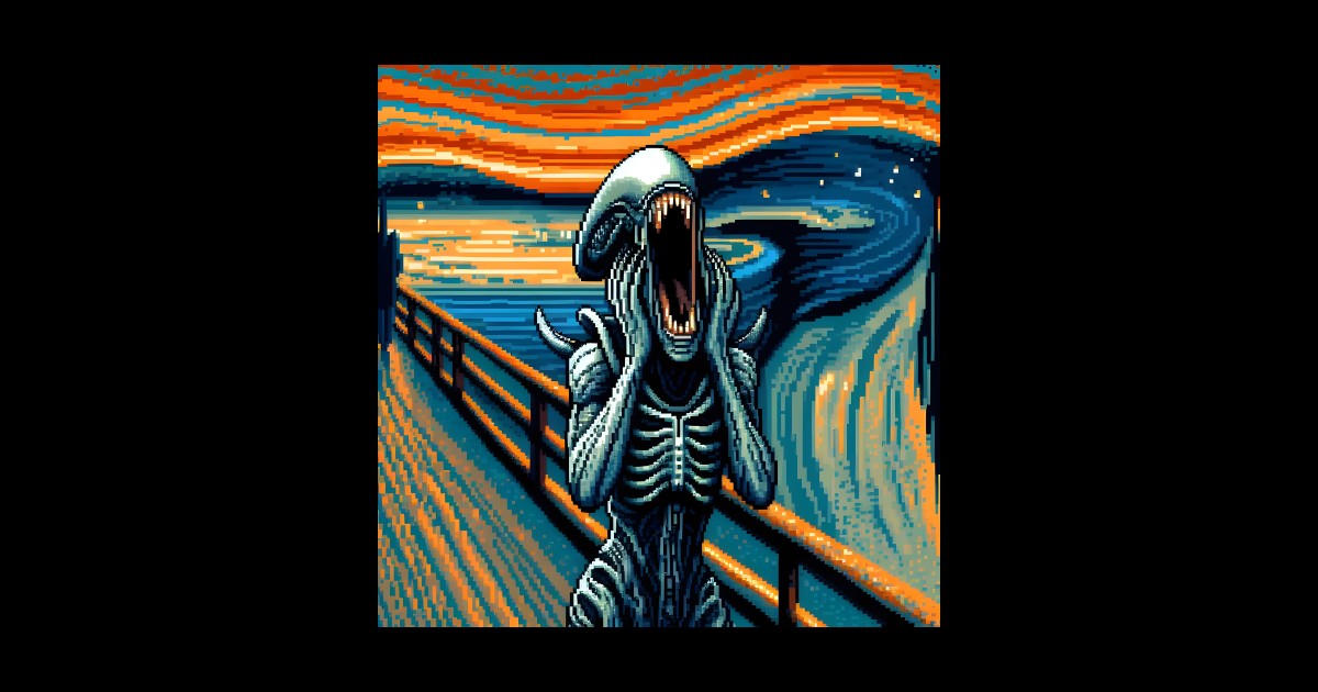 Screaming Xenomorph 8Bit - Xenomorph - Posters and Art Prints | TeePublic