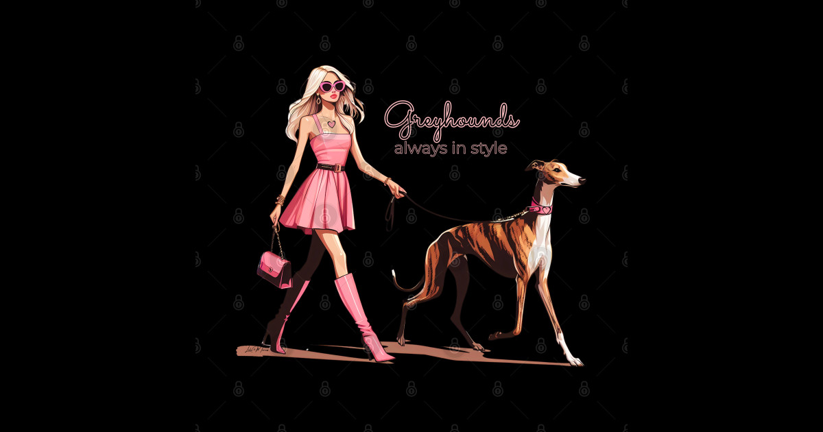 Lady Greyhound Walker - Grehound - Sticker | TeePublic